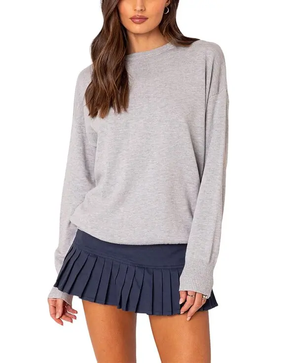 EDIKTED You Time Oversized Sweater - Gray Melange