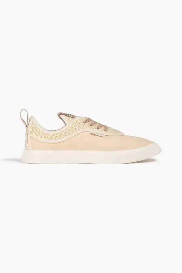 Zimmermann Faux Raffia And Canvas Sneakers In Beige - 70% Off ...