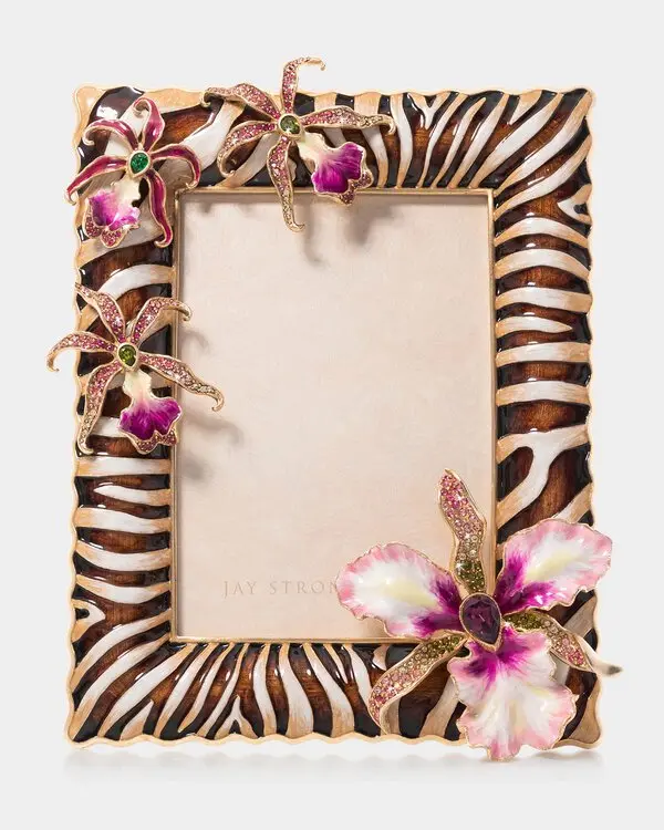 JAY STRONGWATER Zebra Orchid Frame, 5" X 7 - One-color