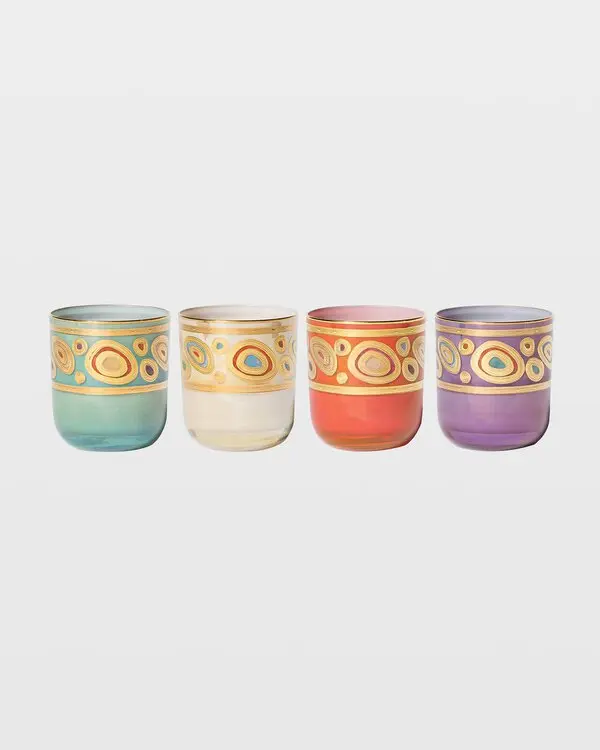 VIETRI Regalia Assorted Double Old-fashioned Glasses, Set Of 4