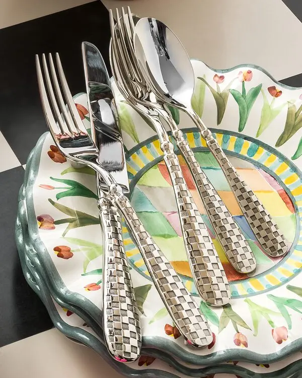 MACKENZIE-CHILDS 5-piece Check Flatware Place Setting - One-color