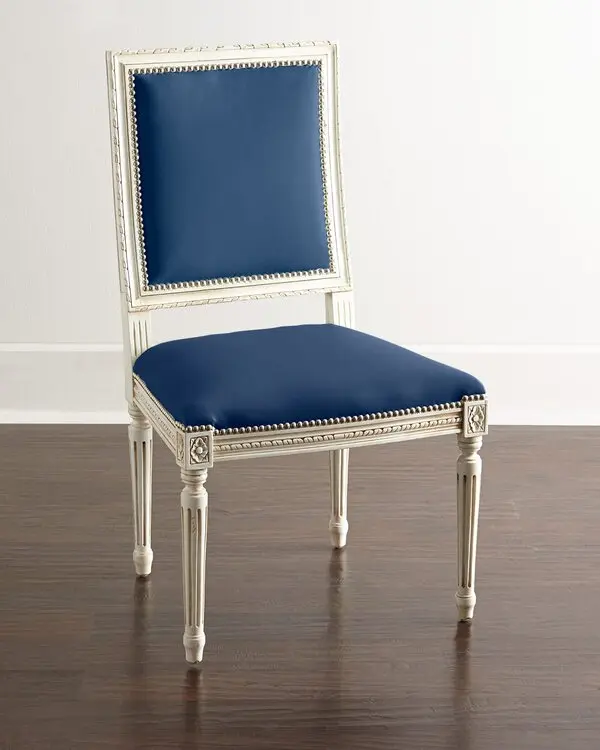 MASSOUD Ingram Leather Chair, Set Of 2