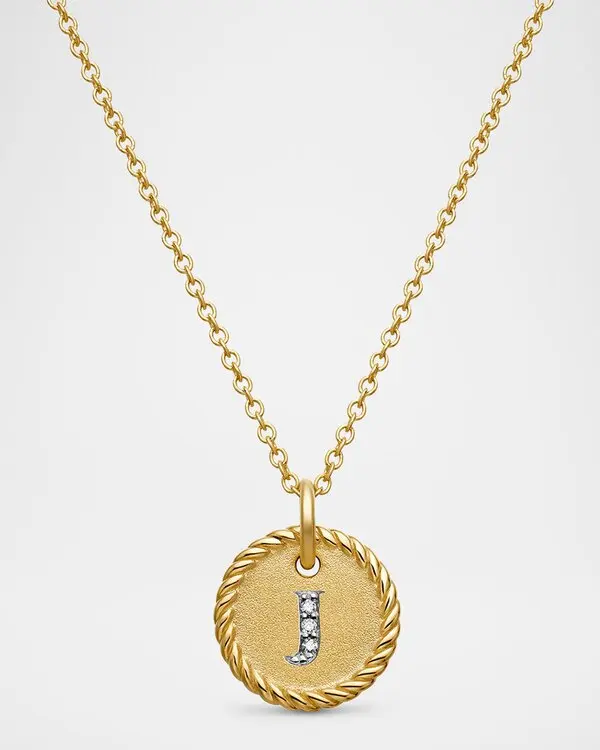 David Yurman Cable Collectibles Initial Pendant Necklace - Initial J