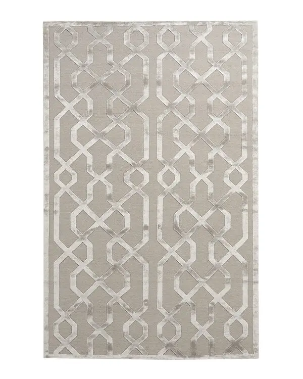 EXQUISITE RUGS Grimmie Geometric Rug, 8' X 10 - Light Silver
