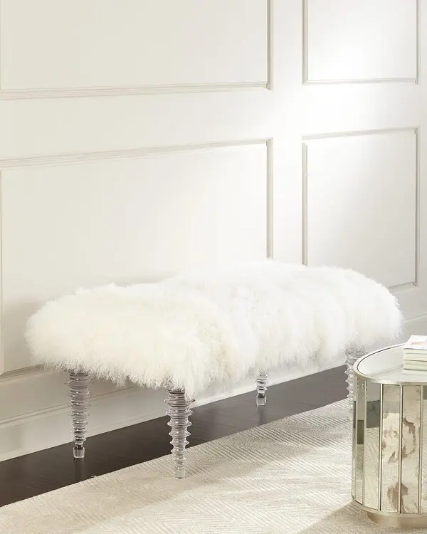 MASSOUD Kizzy Tibetan Sheepskin Bench