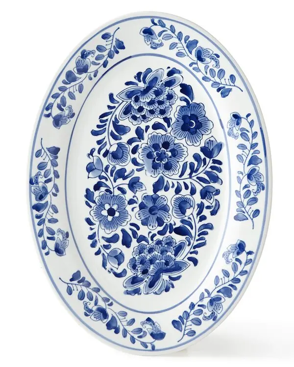 Neiman Marcus Assorted Blue & White Oval Platter