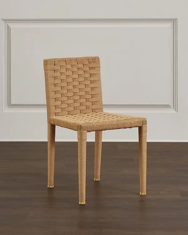 WORLDS AWAY Roberta Basketweave Side Chair