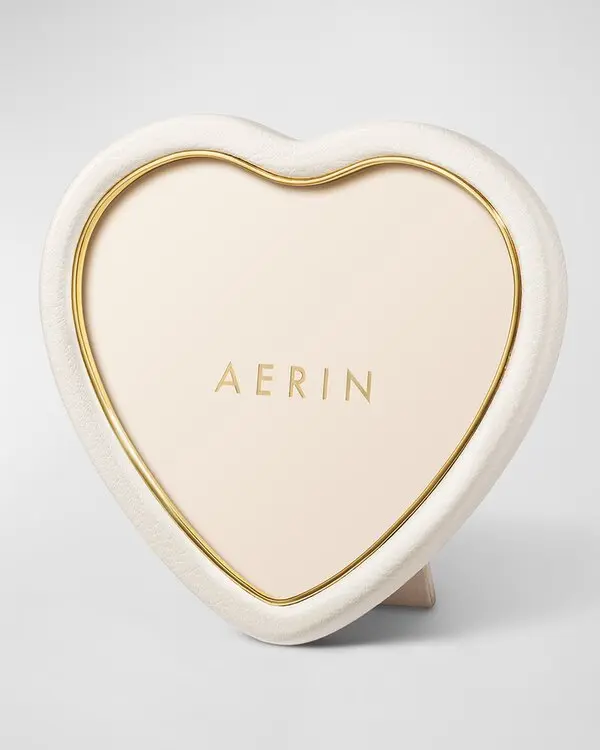 Aerin Piero Heart Faux Shagreen Photo Frame, 6