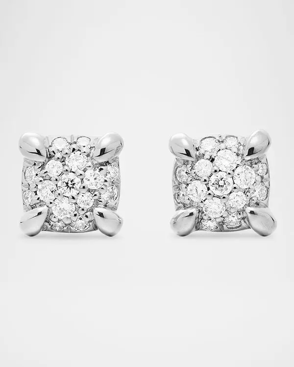 David Yurman 18k White Gold Chatelaine Stud Earrings - Multi