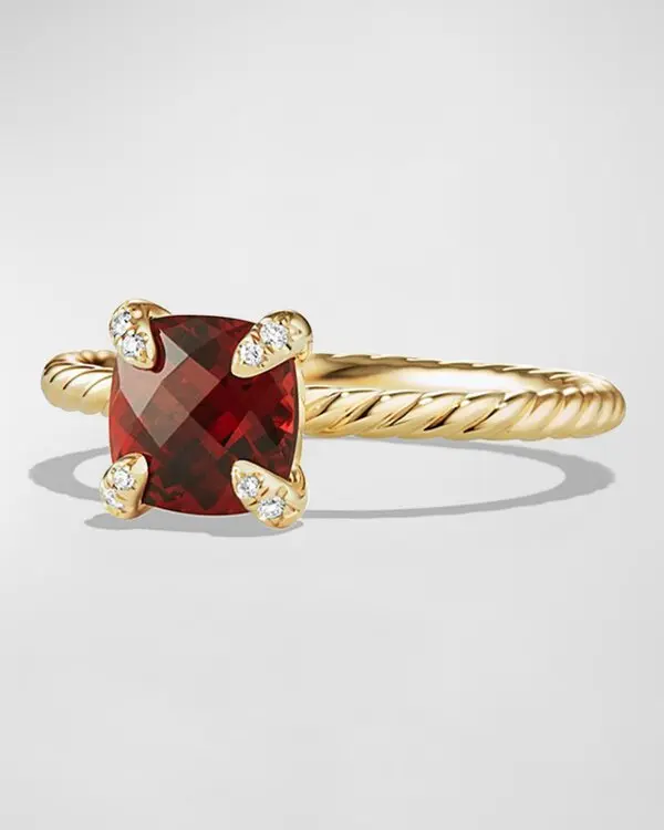 David Yurman Petite Chatelaine Ring - Garnet And Diamond