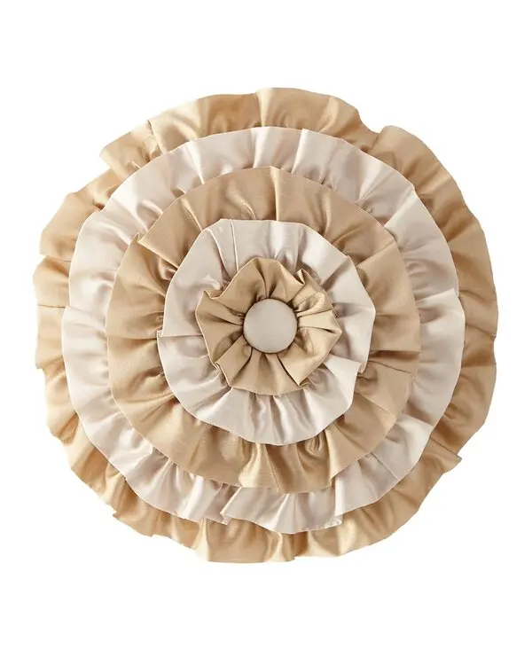 AUSTIN HORN COLLECTION Valencia Ruffled Round Pillow