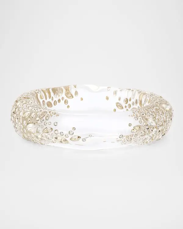 Alexis Bittar Confetti Crystal Lucite Hinge Bracelet - Clear