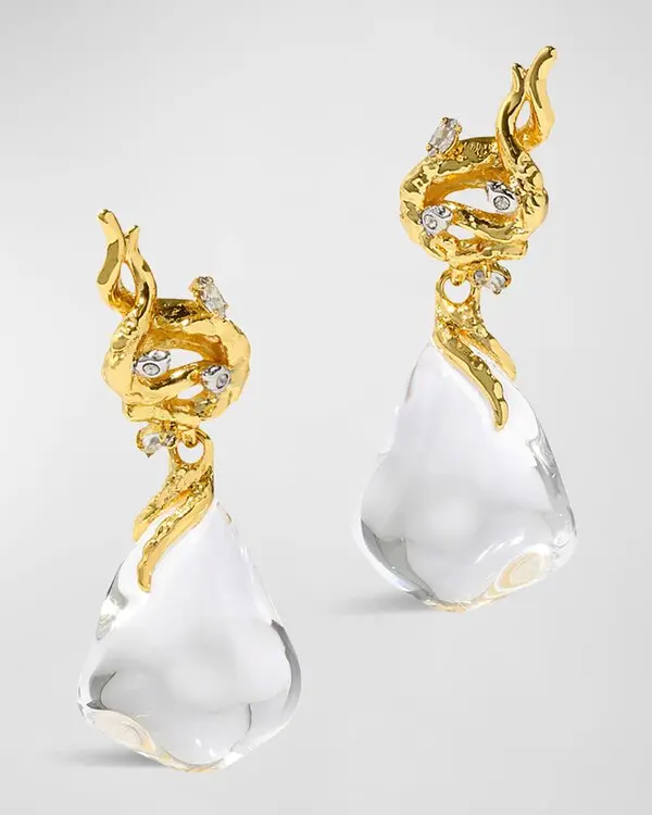 Alexis Bittar Liquid Vine Lucite Raindrop Earrings