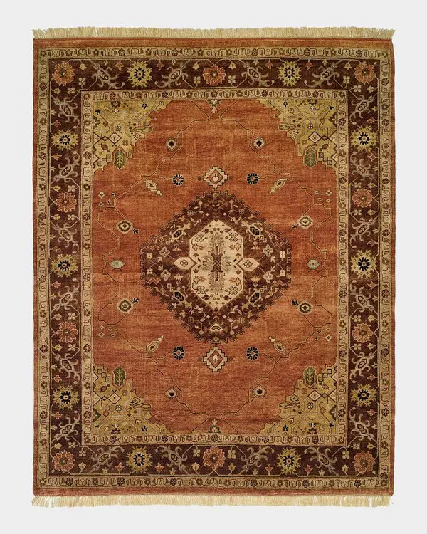 HAVEN & LOOM Medallion Hand Knotted Rug 9' X 12 - Terracotta