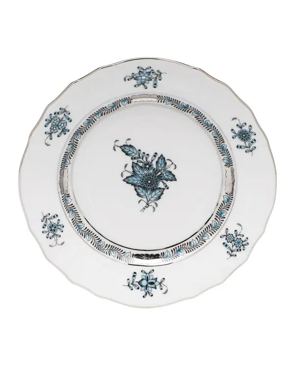 HEREND Chinese Bouquet Turquoise & Platinum Bread & Butter Plate - One-color