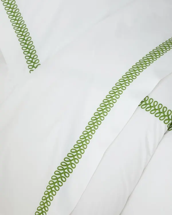 MATOUK SCHUMACHER Astor Braid Flat Sheet - Grass