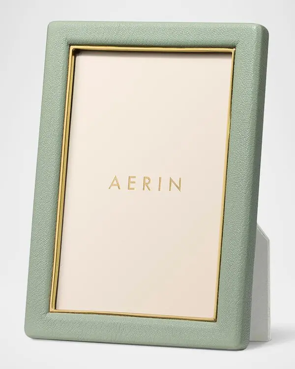 Aerin Piero Leather Photo Frame, 4" X 6 - Eucalyptus