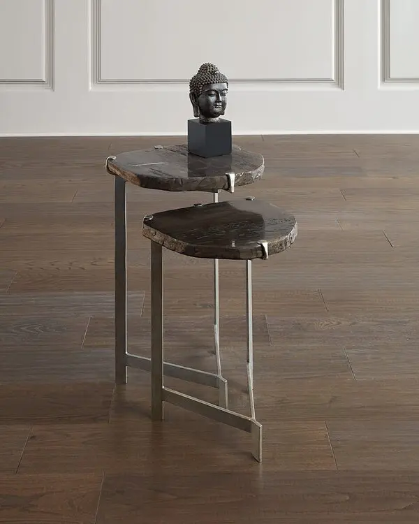 Bernhardt Interiors Ardell Nesting Tables Silver/Wood Editorialist