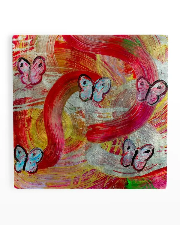 HUNT SLONEM Butterfly Swirl Square Lacquer Placemat