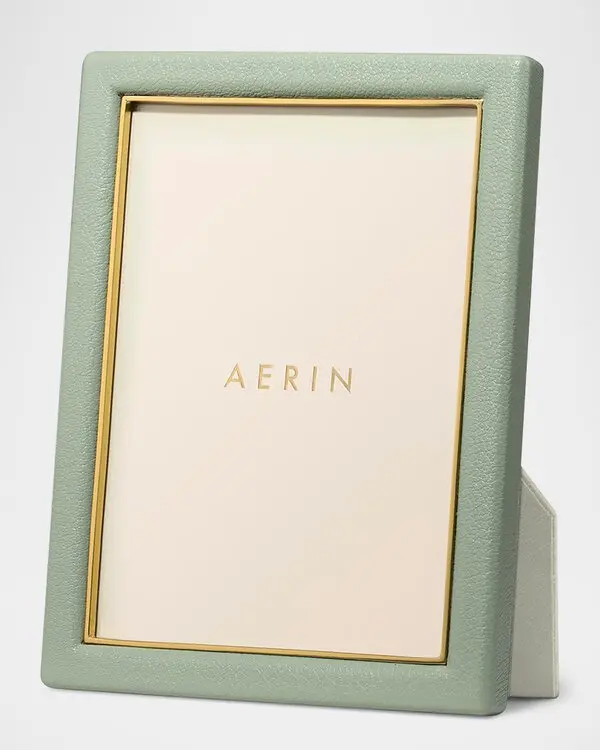 Aerin Piero Leather Photo Frame, 5" X 7 - Eucalyptus