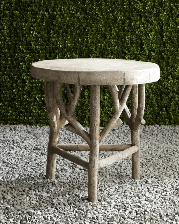 Neiman Marcus Artemis Faux-bois Side Table
