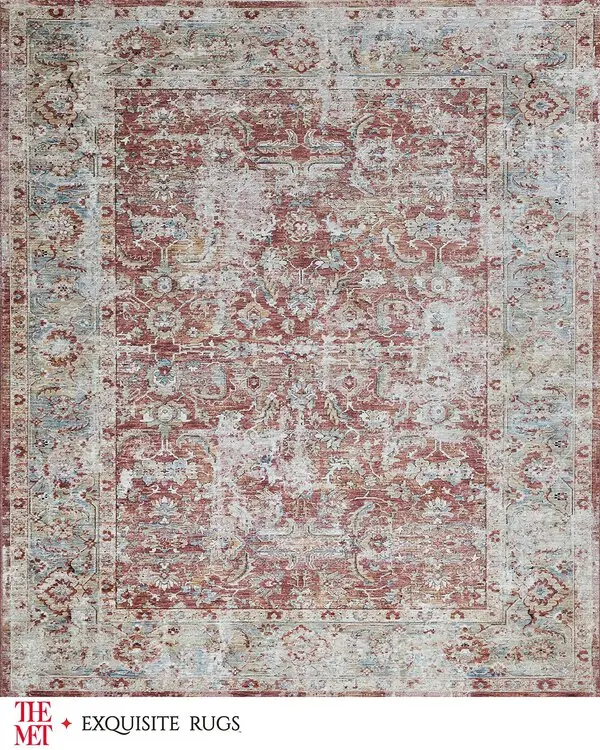 EXQUISITE RUGS X THE MET Antique Loom Rust & Blue Rug, 12' X 15