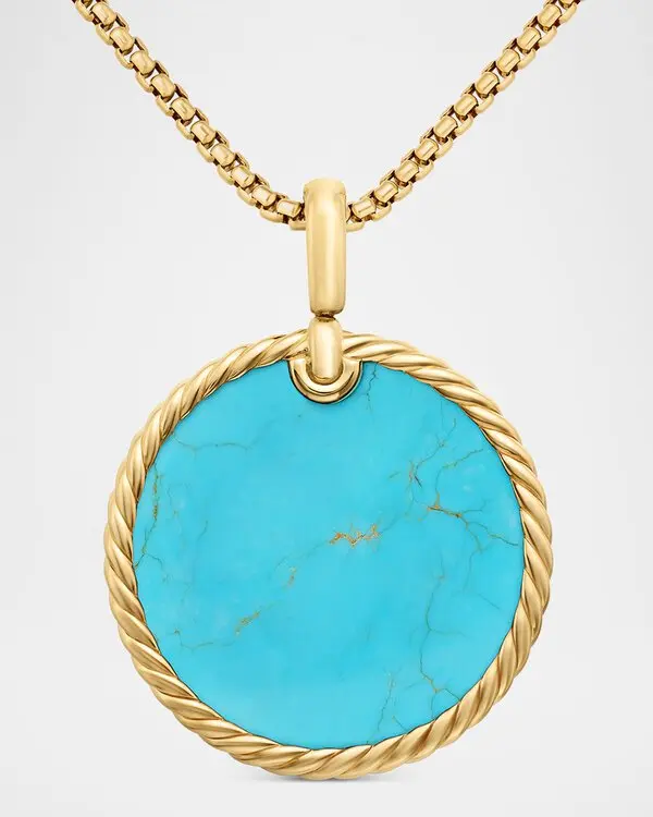 David Yurman Dy Elements Lapis Lazuli Disc Pendant - Turquoise