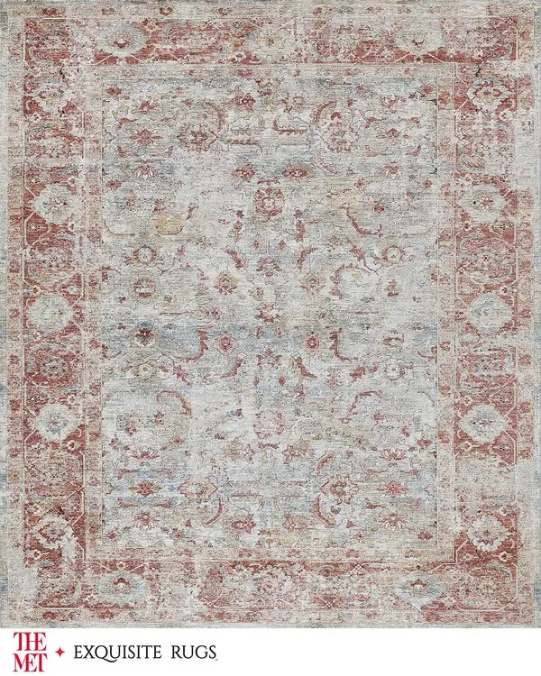EXQUISITE RUGS X THE MET Antique Loom Blue & Rust Runner, 2' X 12