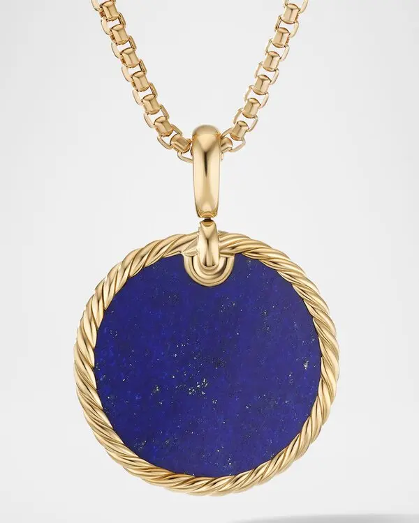 David Yurman Dy Elements Lazuli Disc Pendant - Lapis