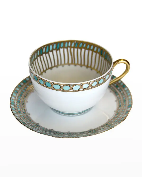 HAVILAND & PARLON Syracuse Turquoise Cup And Saucer