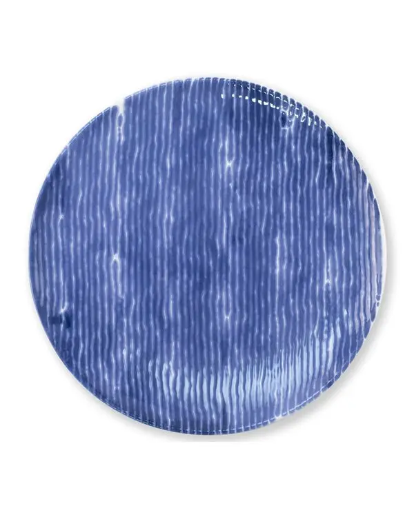 VIETRI Santorini Stripe Salad Plate - Blue/white
