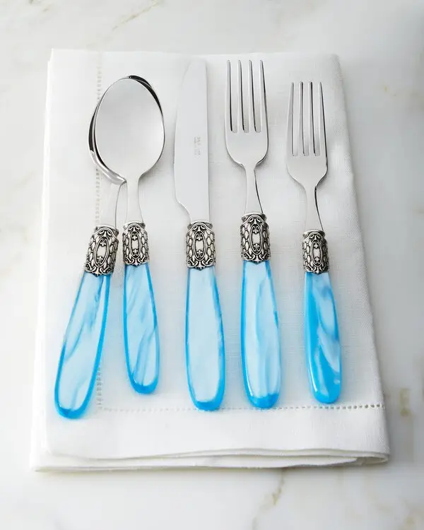 Neiman Marcus 20-piece Victoria Shine Flatware Set - Blue