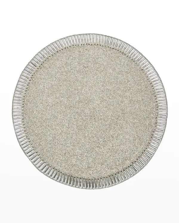 KIM SEYBERT Bevel Placemat - Silver/crystal