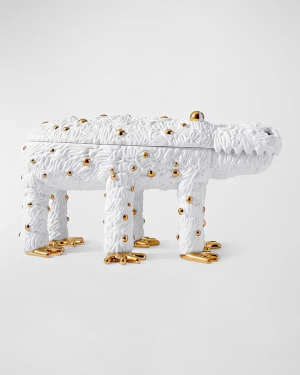L'Objet Limited Edition Haas Pedro The Croc Box, White - One-color