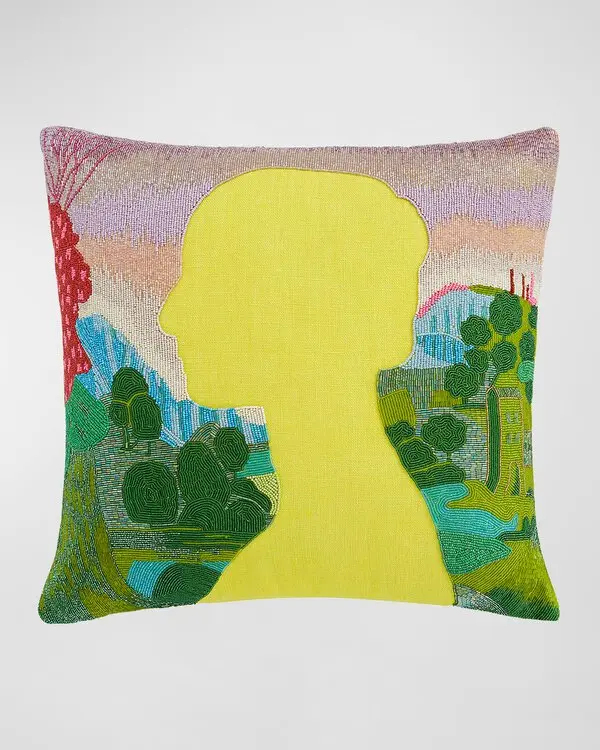Jonathan Adler Renaissance Landscape Beaded Pillow