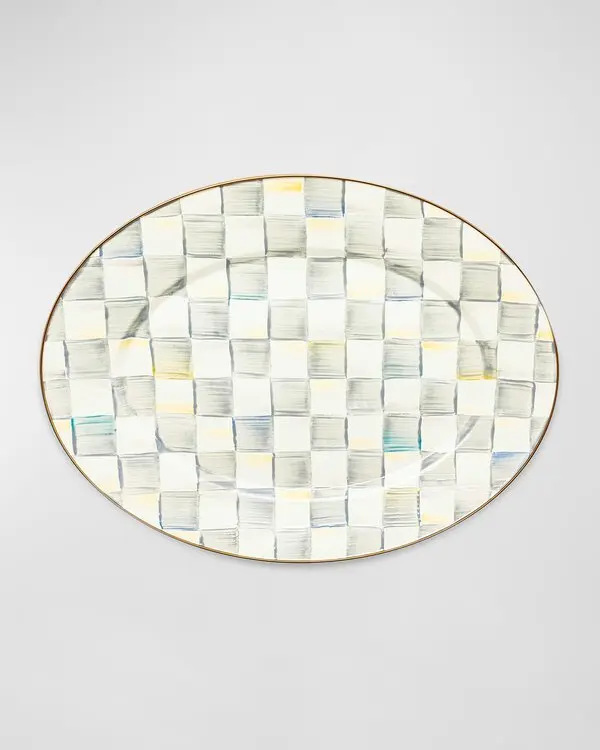MACKENZIE-CHILDS Sterling Check Enamel Oval Platter, Medium