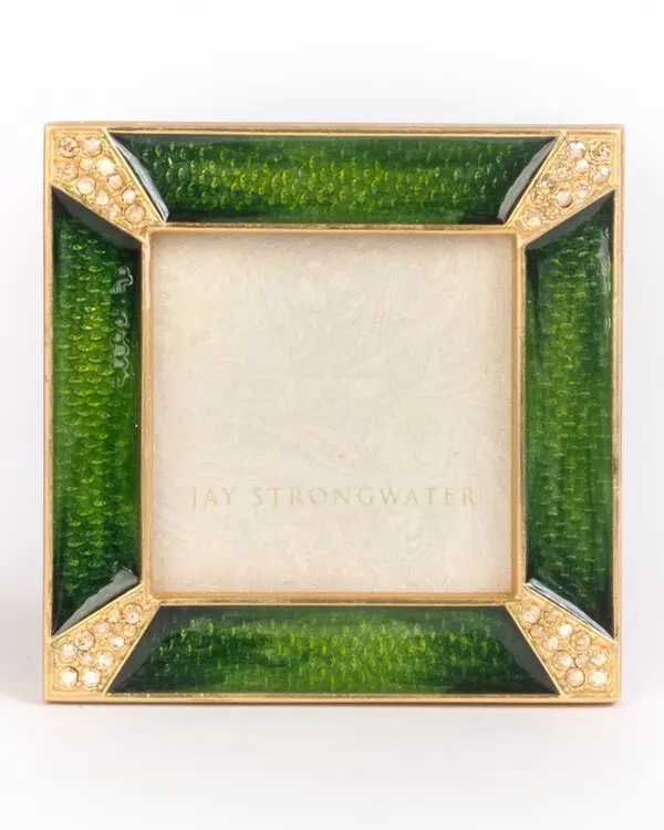 JAY STRONGWATER Pave Corner Frame, 2 - Emerald