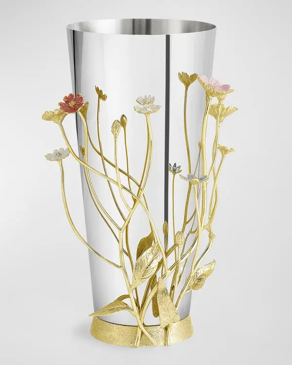 Michael Aram Wildflowers Vase, 13 - Silvergold Multi
