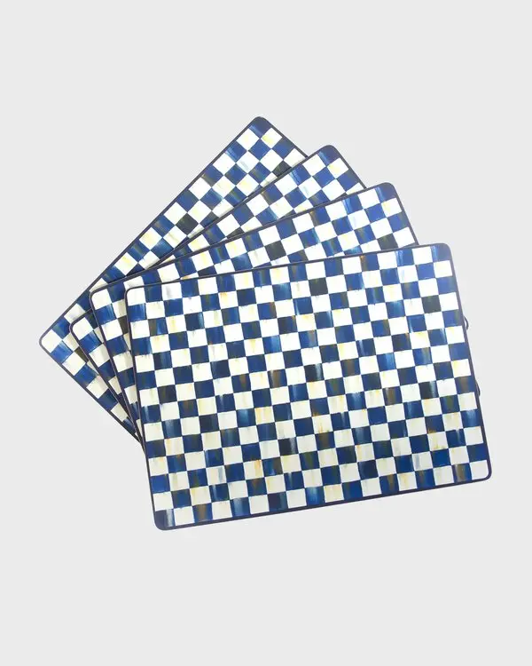 MACKENZIE-CHILDS Royal Check Cork Back Placemats, Set Of 4 - One-color