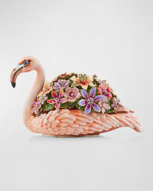 JAY STRONGWATER Floral Flamingo Box - One-color