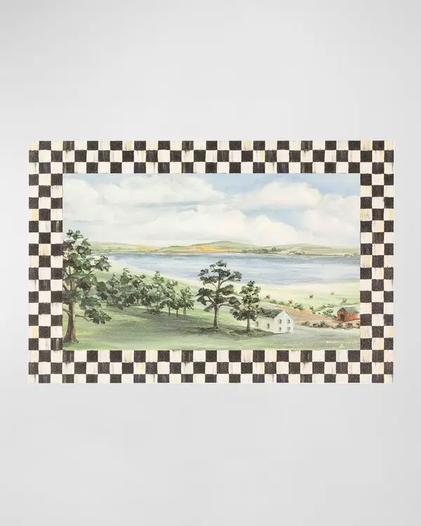 MACKENZIE-CHILDS Courtly Check Landscape Floor Mat, 2' X 3