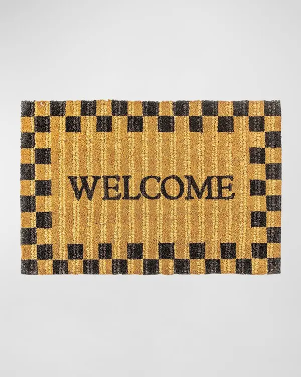 MACKENZIE-CHILDS Welcome Checked Entrance Mat