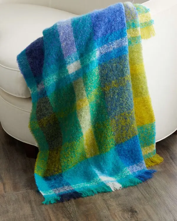DESIGNERS GUILD Fontaine Throw, 51" X 75 - Cobalt