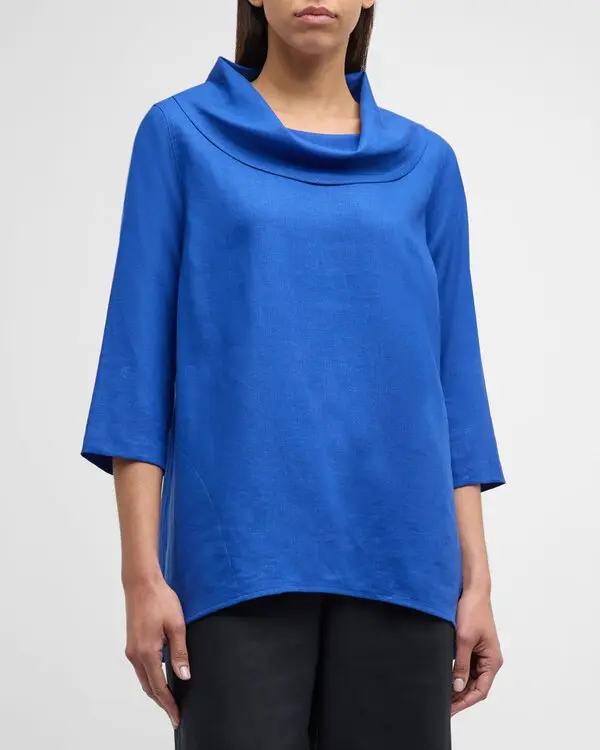 Caroline Rose 3/4-sleeve Cowl-neck Tunic - Marine | Editorialist