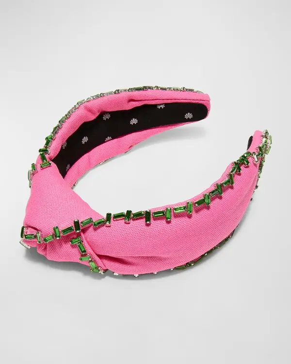 Lele Sadoughi Embellished Knotted Headband - Flamingo