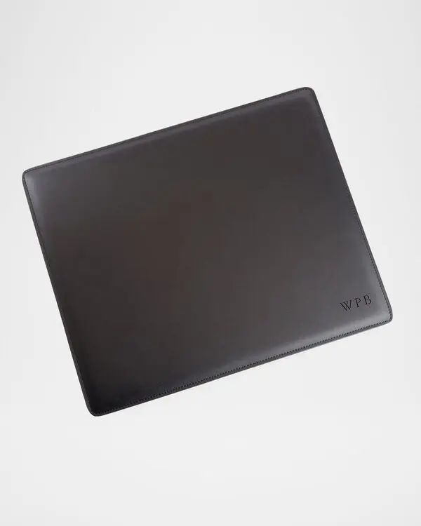 ROYCE NEW YORK Personalized Leather Desk Pad, 17" X 14