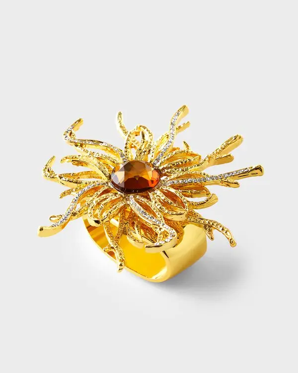 NOMI K Fire Spider Napkin Ring, Set Of 4 - Gold