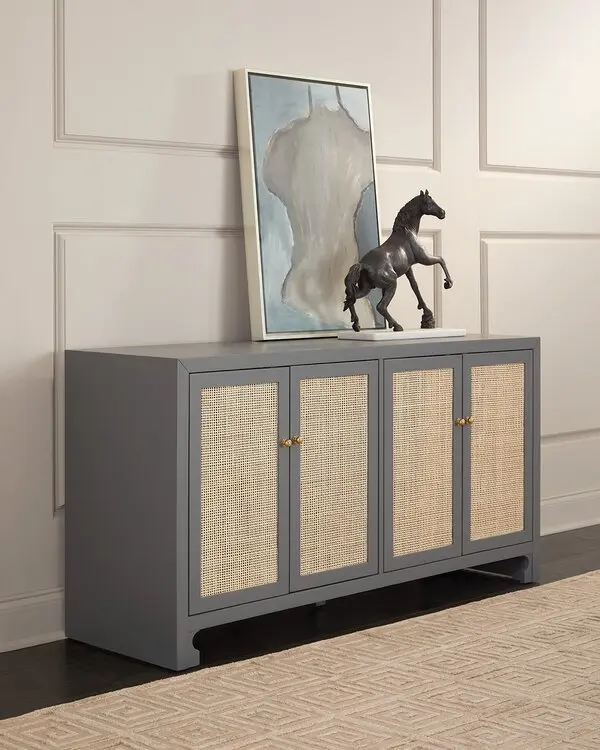 WORLDS AWAY Lily Cane Cabinet