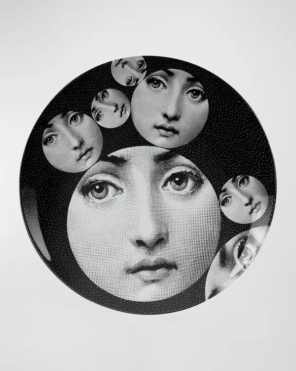 FORNASETTI Wall Plate Tema E Variazioni N.242 - Blackwhite