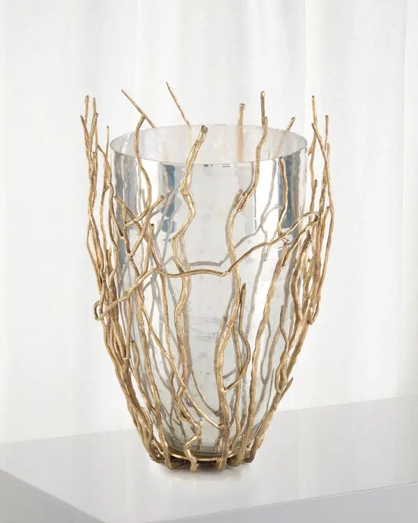 JOHN-RICHARD COLLECTION Sapling Encased Silvered Glass Vase